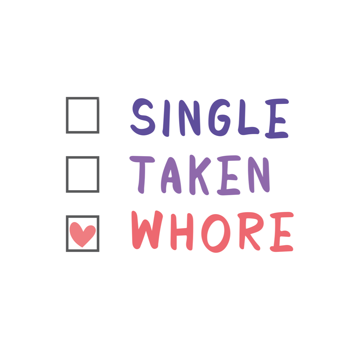 Single Taken Whore Checklist Funny Card | The Offensive Card Company